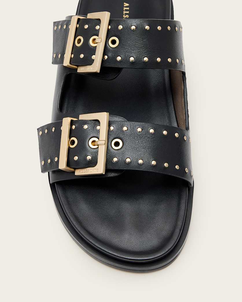 Magda Studded Leather Sandals Black | ALLSAINTS